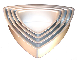 Fat Daddios Anodized Aluminum Triangle Cake Pan, Convex- 3- Inches Deep ...