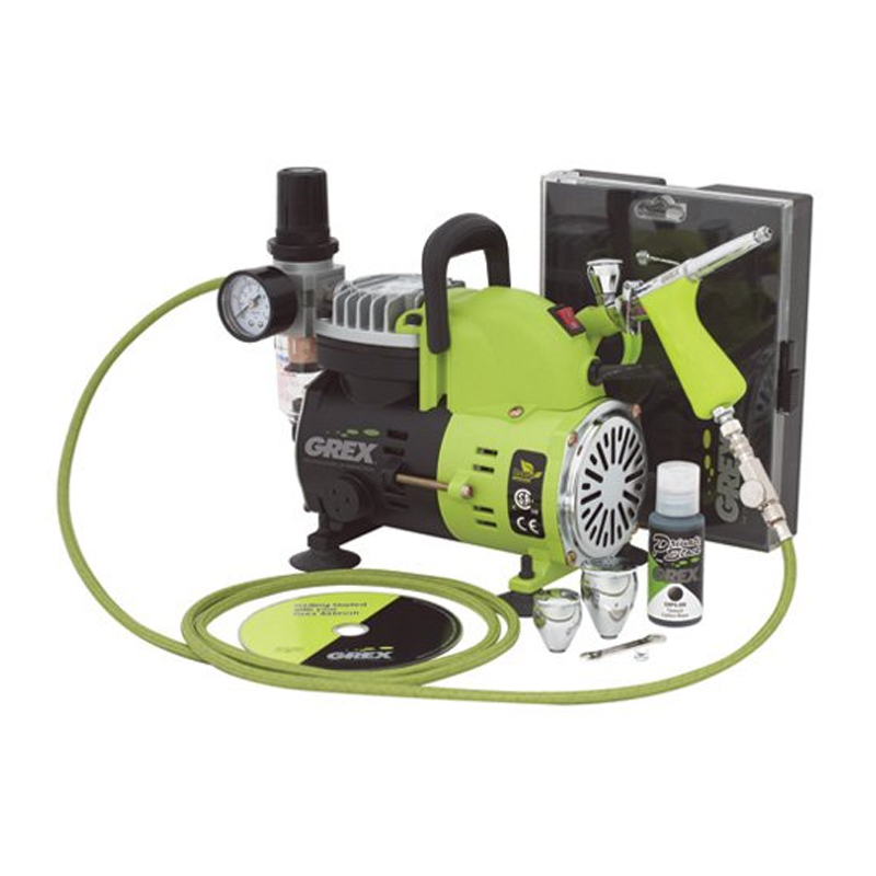 Grex GCK03 Airbrush Combo Kit with Tritium.TG3 Airbrush, AC1810-A ...