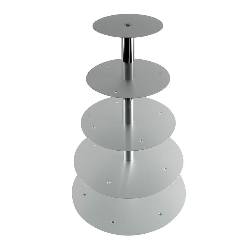 Wedding Cake Stand Aluminum - 5 Tier Cake & Cupcake Stands - BakeDeco.Com