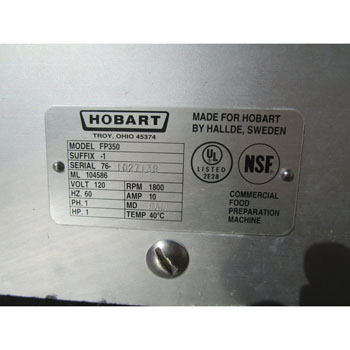 Hobart FP-350 Continuous Feed Food Processor, Excellent Condition Used ...