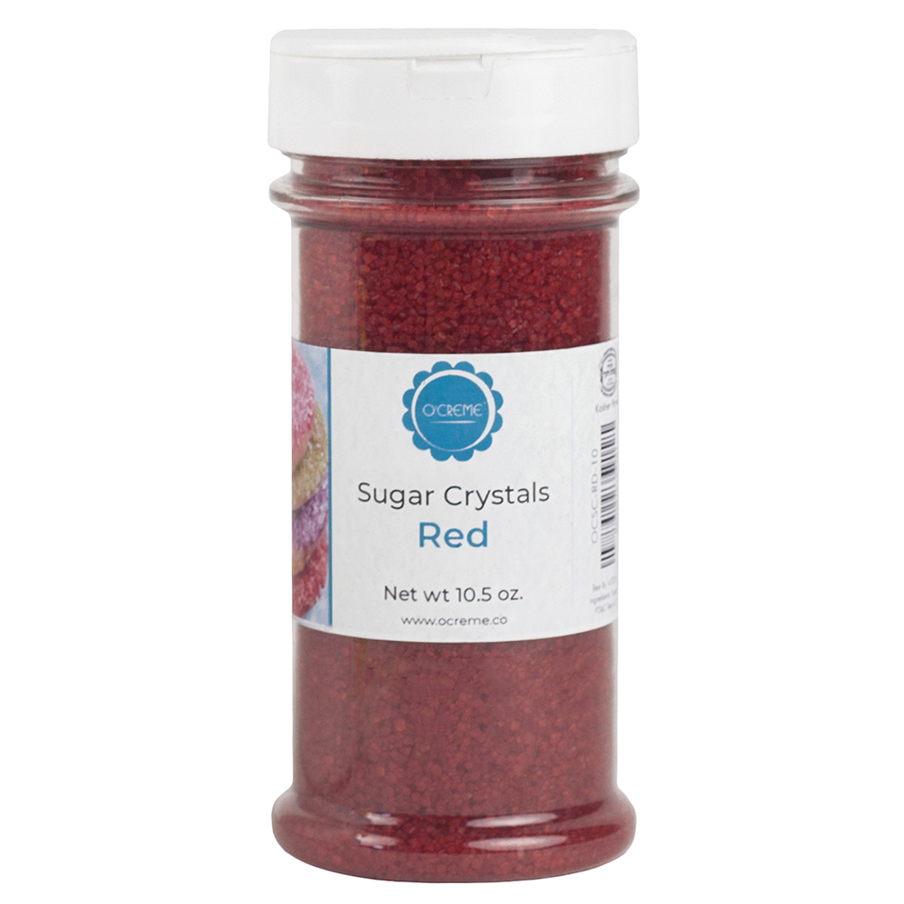 O'Creme Red Sugar Crystals, 10.5 oz. Colored Sugar - BakeDeco.Com