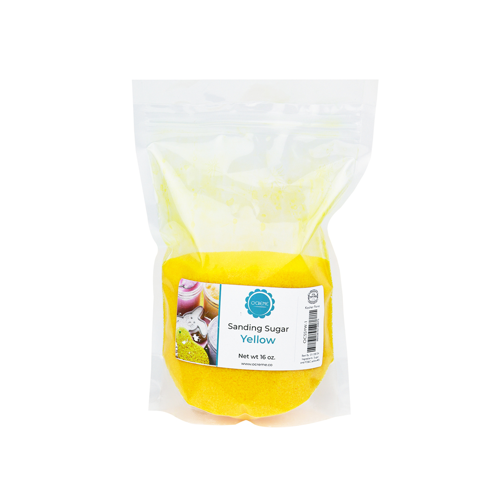 O'Creme Yellow Sanding Sugar, 16 oz. Colored Sugar - BakeDeco.Com