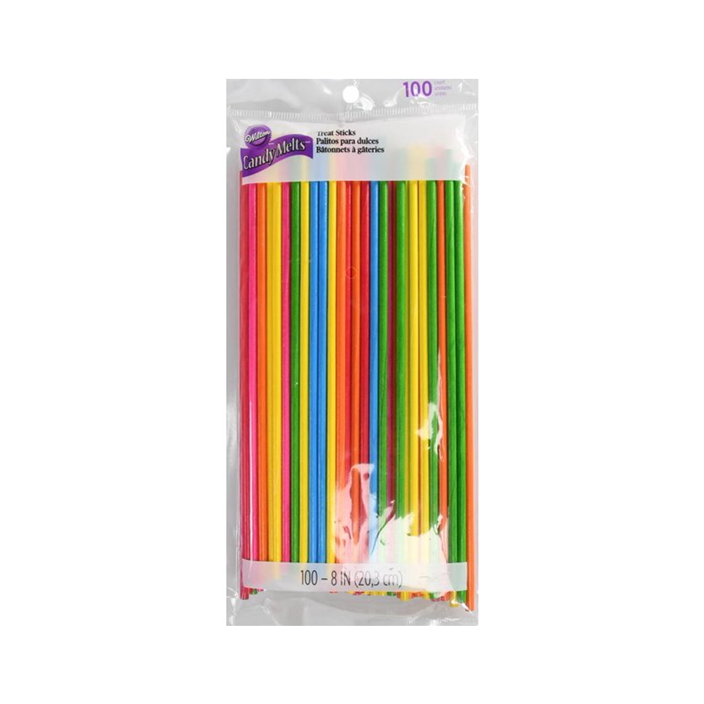 Wilton Primary Color Treat Sticks, 100 Count Cake Pop & Lollipop Sticks ...