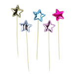 O'Creme Red Star Cake Toppers, Pack of 7 Cake Toppers & Party Candles ...