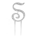 O'Creme Silver Rhinestone 'Letter D' Cake Topper Cake Toppers & Party ...